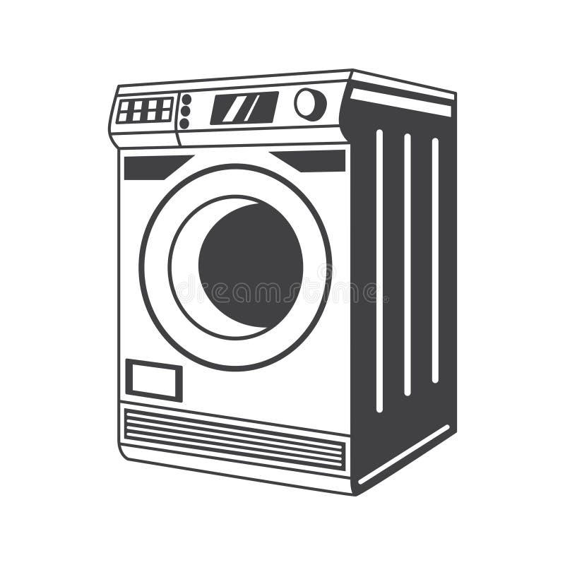 Retro Washing Machine Vector Illustration Stock Vector - Illustration ...