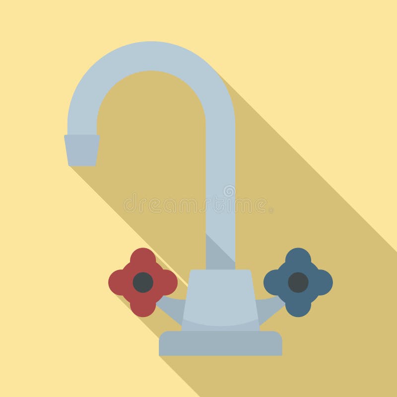 Retro Water Tap Icon, Flat Style Stock Vector - Illustration of liquid ...