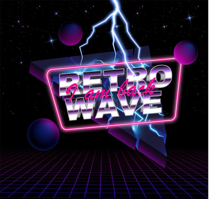 Retro Wave Background Place for Text Stock Vector - Illustration of ...