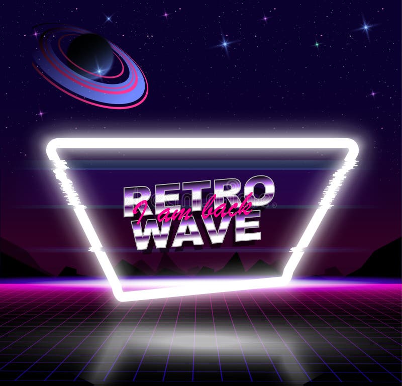 Retro Wave Background Place for Text Stock Vector - Illustration of ...