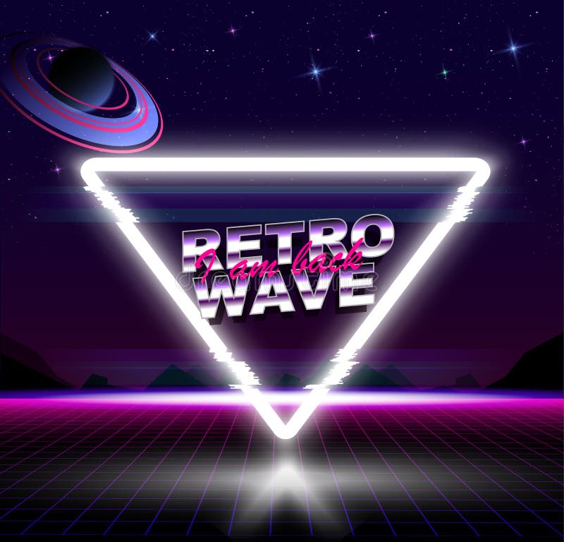 Retro Wave Background Place for Text Stock Vector - Illustration of ...