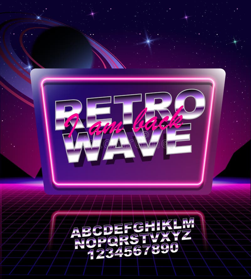 Retro Wave Background Place for Text Stock Vector - Illustration of ...
