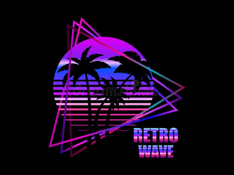 Retrowave Tropical Border Stock Illustrations – 28 Retrowave Tropical ...