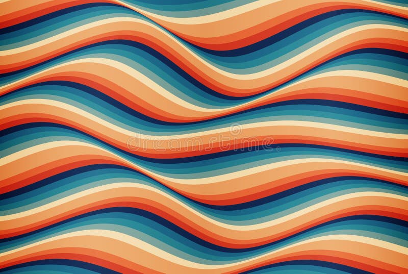 Retro Wavy Abstract Background.Colorful Design of Wavy Shapes. Stock ...