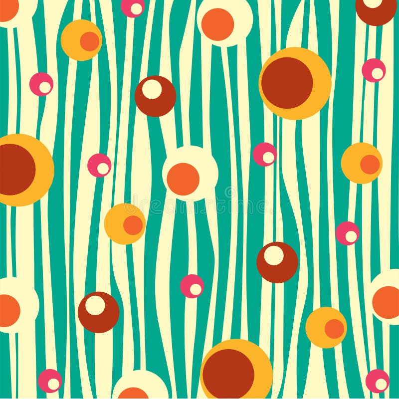 Retro Wavy and Circle Vector Pattern Background Vector Stock ...
