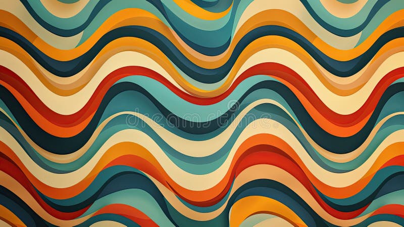 Retro Wavy Pattern Design Background Trendy Illustration in Style Retro ...
