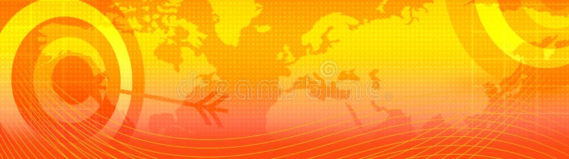 Retro Web Header / World Map Stock Illustration - Illustration of ...