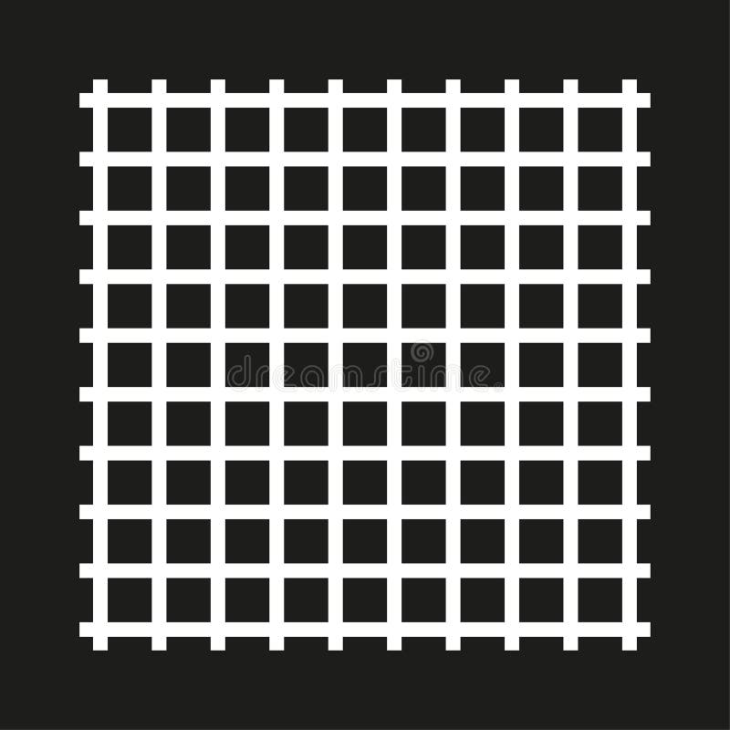 Retro White Grid Black Background. Abstract Geometric Ornament. Vector ...