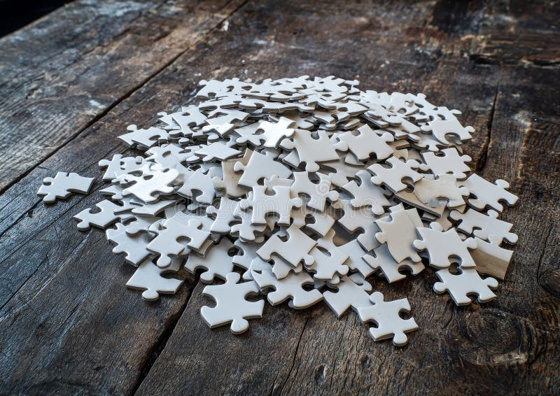Retro White Jigsaw Puzzle Image - Old-fashioned Puzzle Pieces, Classic ...