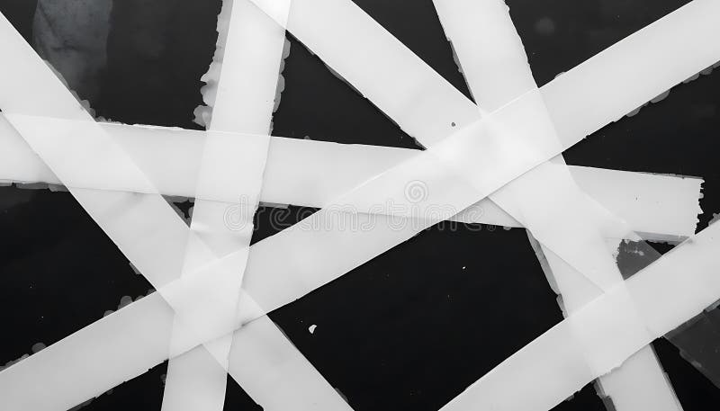 Retro White Tape Strips Overlapping on Black Background - Cool Sticker ...