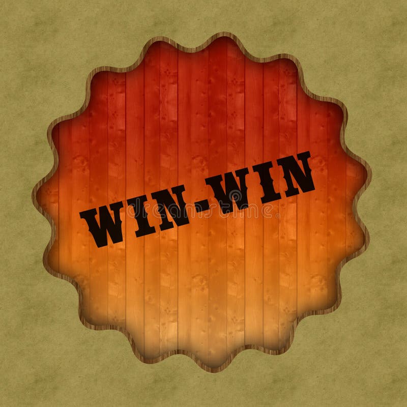 Retro WIN WIN Text on Wood Panel Background. Stock Illustration ...