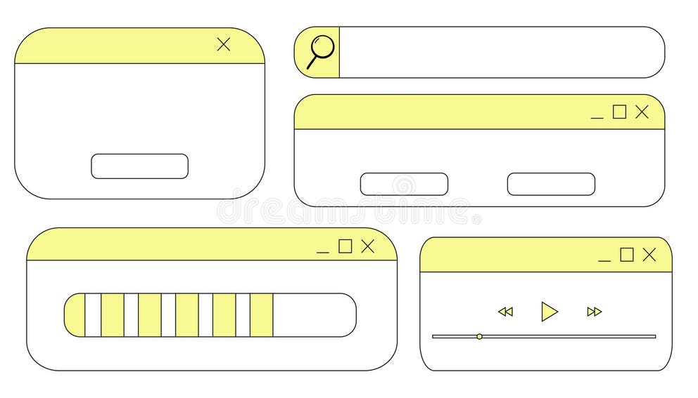 Retro Window Browser Frame Y2k Interface Doodle Old Border, Chat or ...