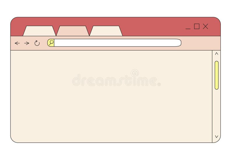 Retro Window Browser Y2k Interface Empty Template Doodle Old Border ...