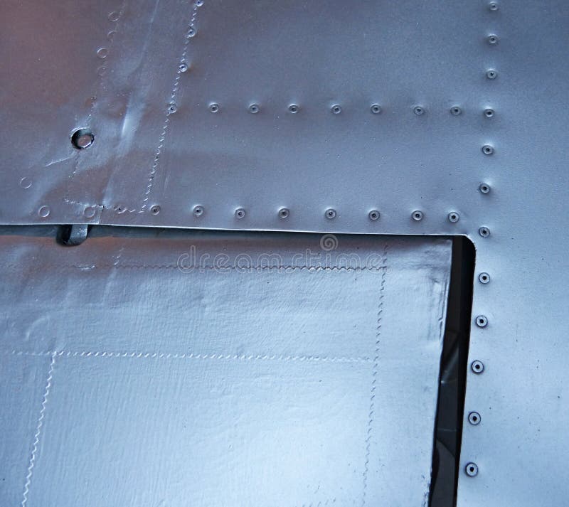 Retro Wing Aircraft Silver Panel with Rivets Stock Image - Image of ...