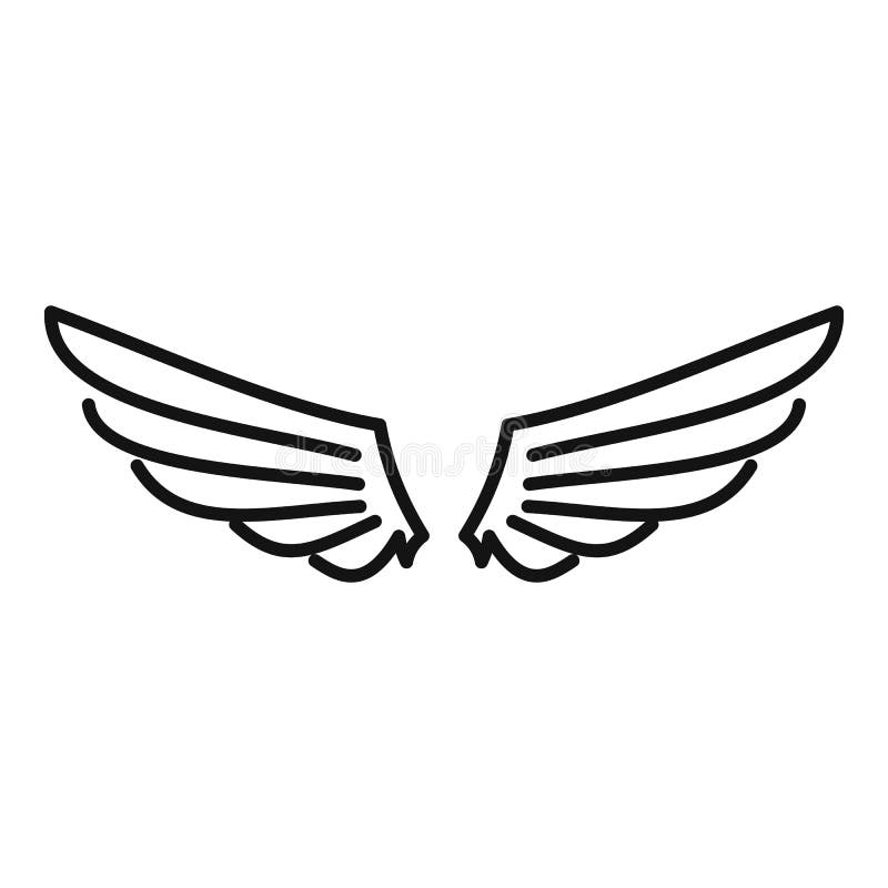 Retro Wings Icon, Outline Style Stock Vector - Illustration of line ...