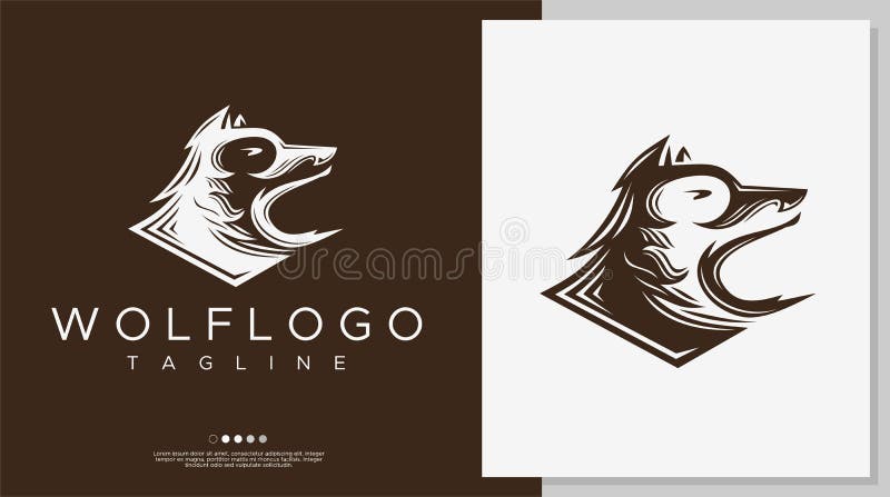 Retro Wolf Logo Design Template. Wolf Logo Design Vector. Stock Vector ...