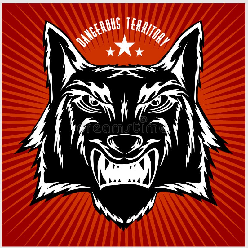Retro Wolf Mascot Athletic Design Stock Vector - Illustration of husky ...