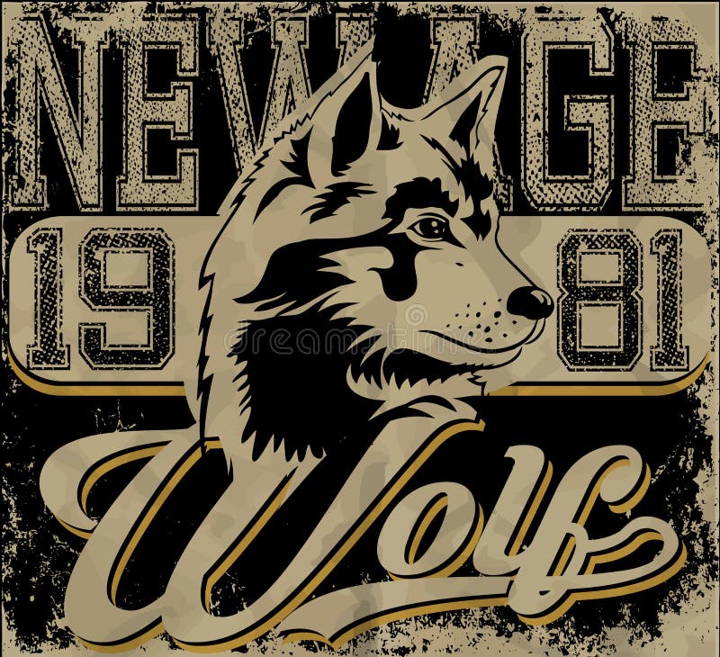 Retro Wolf Mascot Athletic Design Complete Stock Vector - Illustration ...