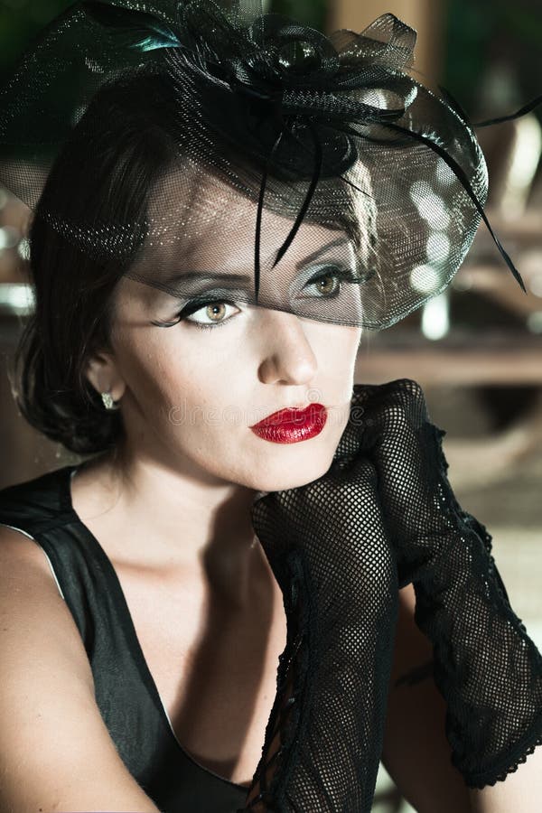 Retro Woman Portrait. Vintage Styled Stock Photo - Image of celebrate ...