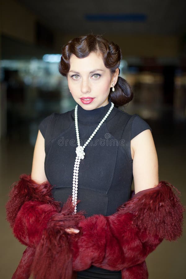 Retro Woman portrait stock image. Image of classic, looking - 22850863