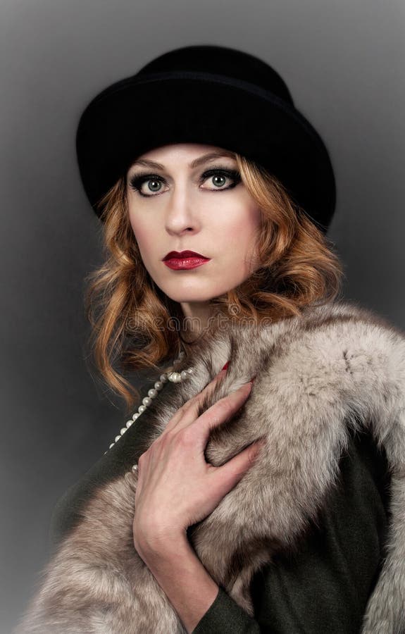 Retro Woman Portrait. stock photo. Image of luxury, face - 37671170