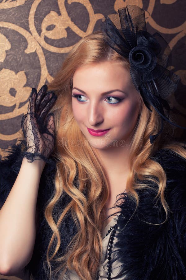 Retro woman stock photo. Image of complexion, makeup - 41597928