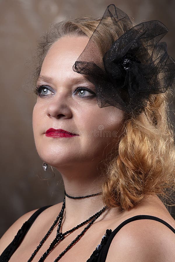 Retro woman portrait stock photo. Image of hair, glamorous - 217791602