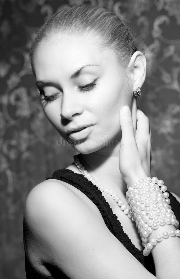 Retro Woman Portrait.Vintage Style Stock Photo - Image of brunette ...