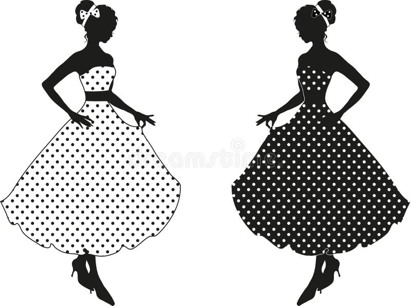 Retro woman silhouette stock vector. Illustration of lady - 44968621