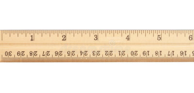 Retro Wood 6-inch Ruler Isolated on White Stock Photo - Image of edge ...
