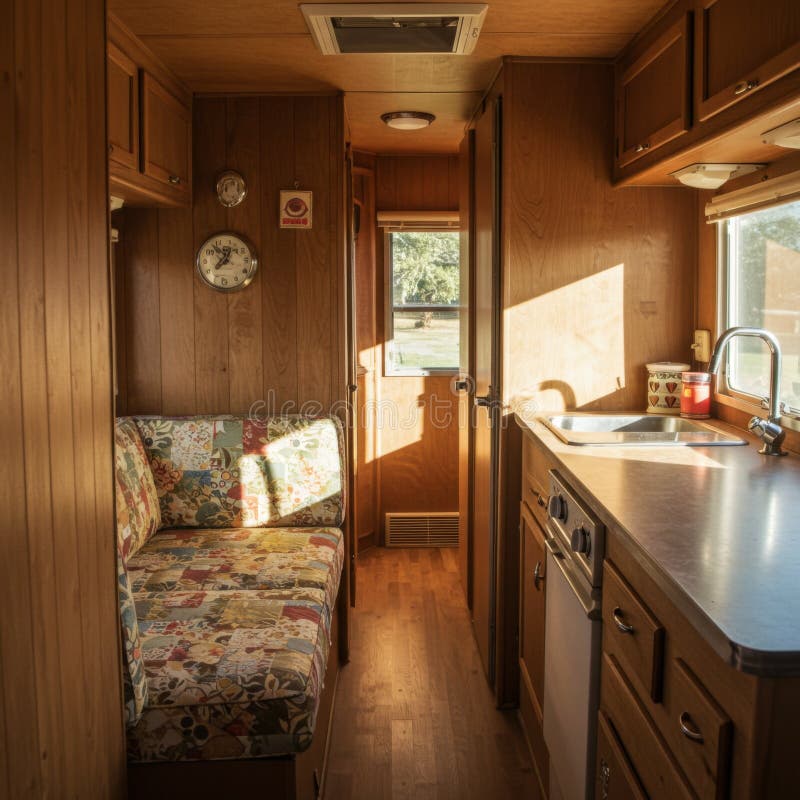 Retro Wooden Trailer Interior Stock Illustrations – 19 Retro Wooden ...