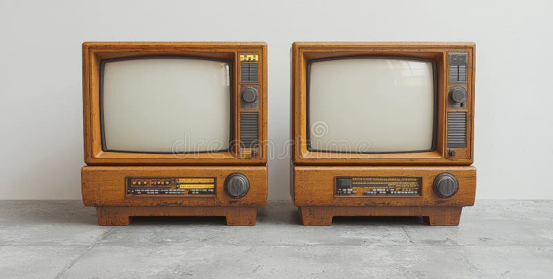 A Retro Wooden TV Box Featuring a Cut-out Frame and Screen Stock Photo ...