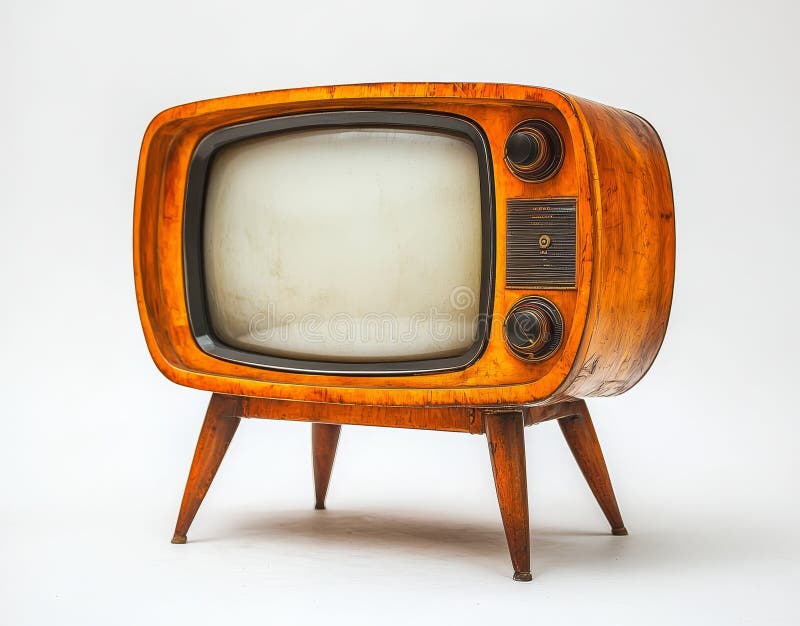 A Retro Wooden TV Frame Featuring Screen Cut-out Stock Image - Image of ...