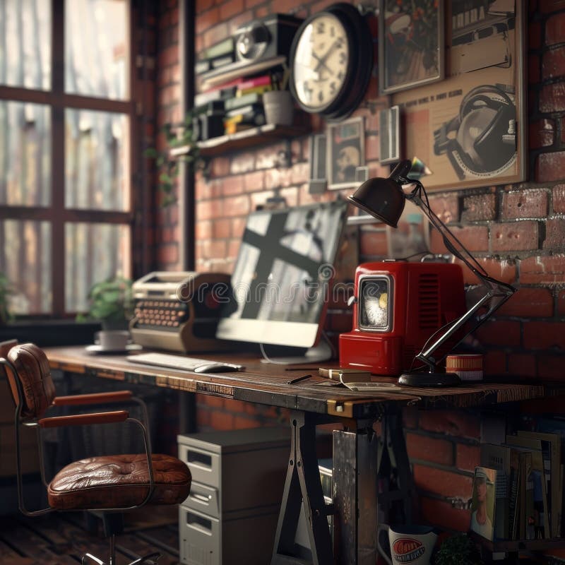 Retro Workspace with Typewriter Stock Photo - Image of nostalgic ...