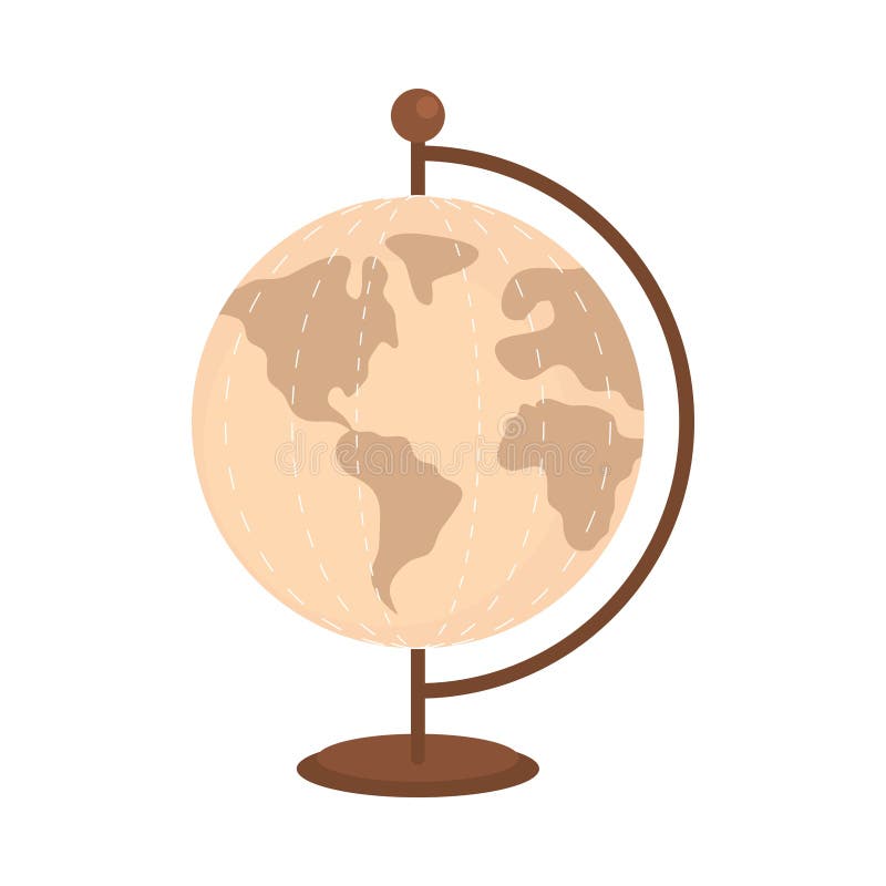 Retro world map icon stock vector. Illustration of global - 253744572