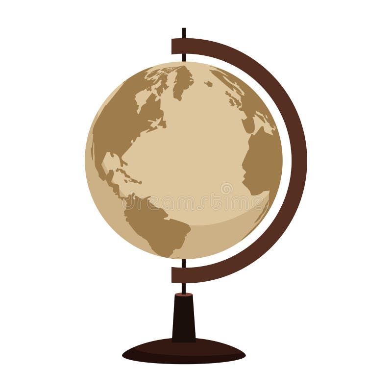 Retro World Map Navigation Icon Stock Vector - Illustration of ...