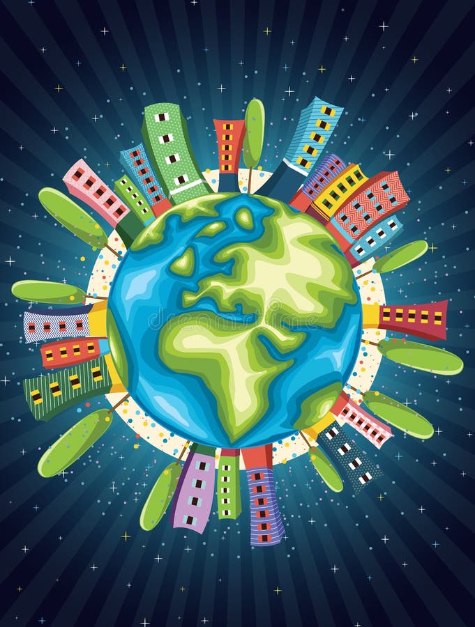 Retro World Vector Illustration Stock Vector - Illustration of science ...