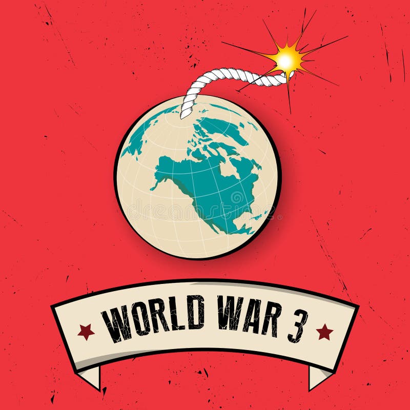 Retro World War 3 Poster on Old Background Stock Vector - Illustration ...