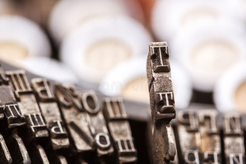 Retro Writing Machine Type Bars Closeup Stock Photo - Image of ...