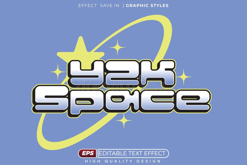 Retro Y2K Space Editable Text Effect with Futuristic Metallic Font and ...