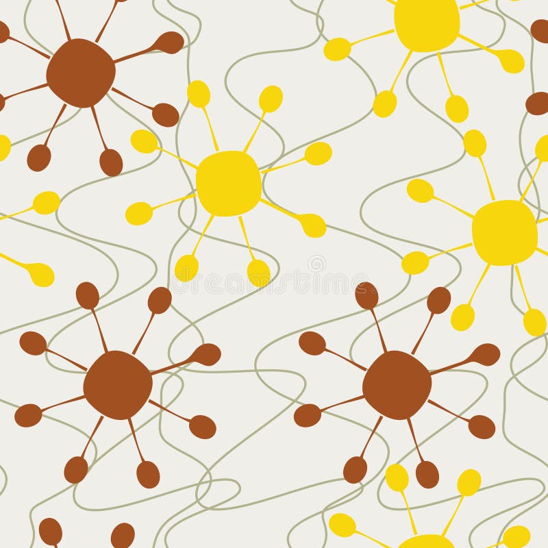 Retro Yellow and Brown Pattern Stock Vector - Illustration of grey ...