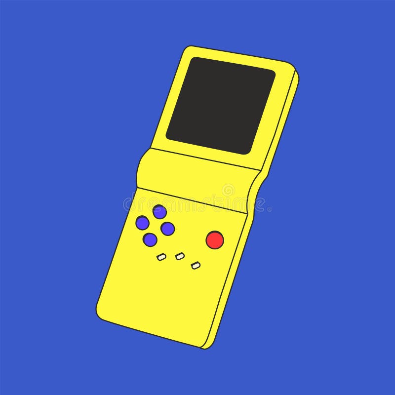 A Retro Yellow Handheld Gaming Console Inspired Stock Vector ...