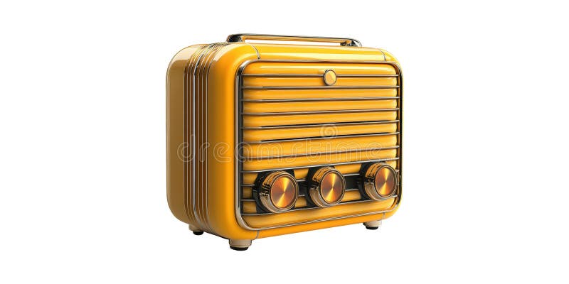 Retro Yellow Radio with Knobs. Vintage Style and Nostalgic Design ...