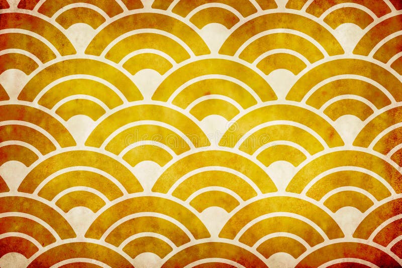 Retro Yellow Semi-Circle Scales Pattern Stock Illustration ...