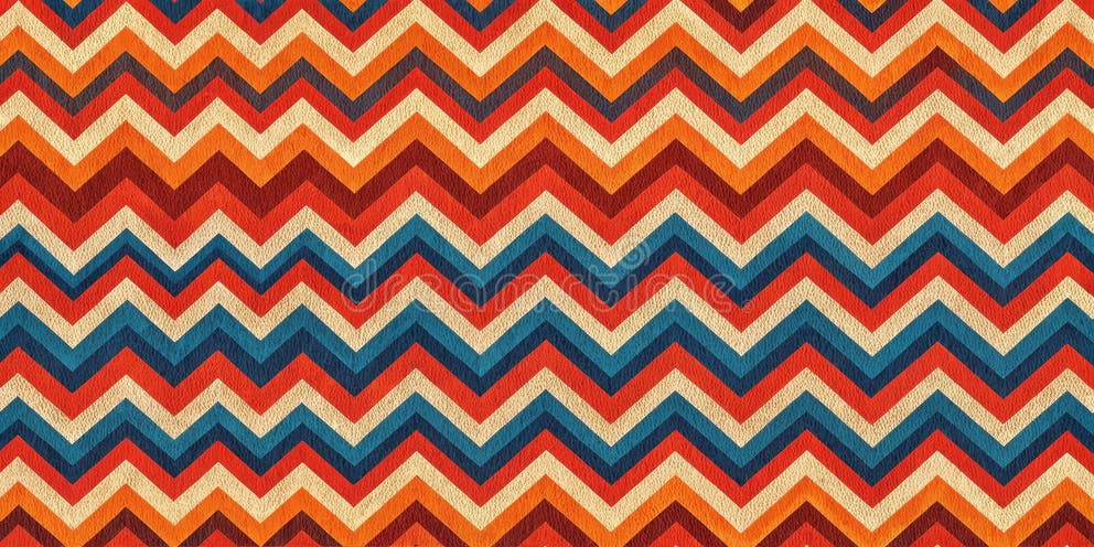 Retro Zigzag Pattern Design with a Textured Surface. Generative AI Stock Illustration ...