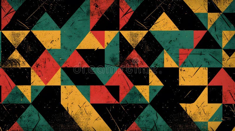 Retrofuturistic Geometric Pattern with African Hues Stock Illustration ...