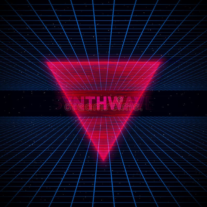 Retrofuturistic Red Hologram Circle, HUD Element on Dark Starry Space ...