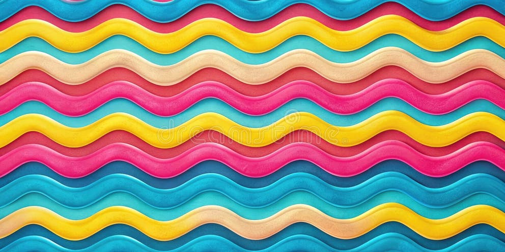 Retrofuturistic Wavy Stripes a Psychedelic Pattern Exploding with ...