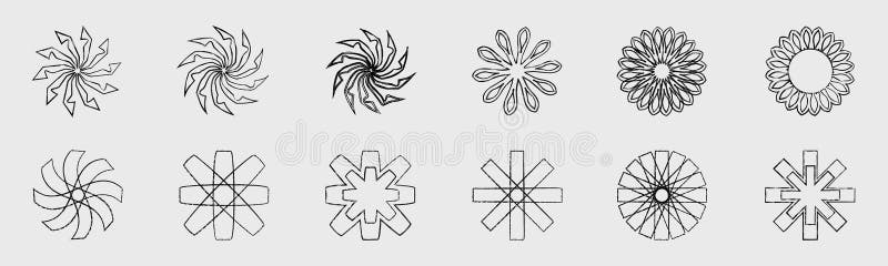 Retrofuturistic Y2k Geometry Design Elements Collection. Trendy ... Retrofuturistic Y2k Geometry Design Elements Collection. Trendy ...