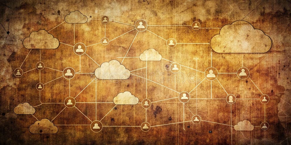 RetroInspired Digital Ecosystem Diagram Visualizing Interconnected ...